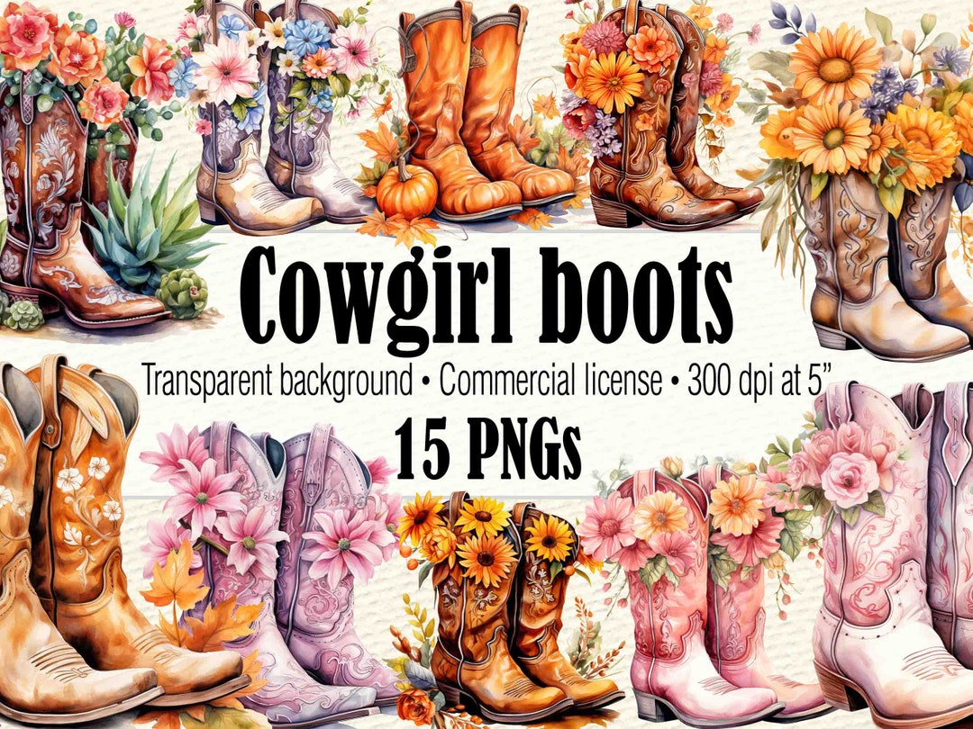 Cowgirl Boots Png, Pink Cowgirl Boots Clipart, Cowboy Boots Clipart ...