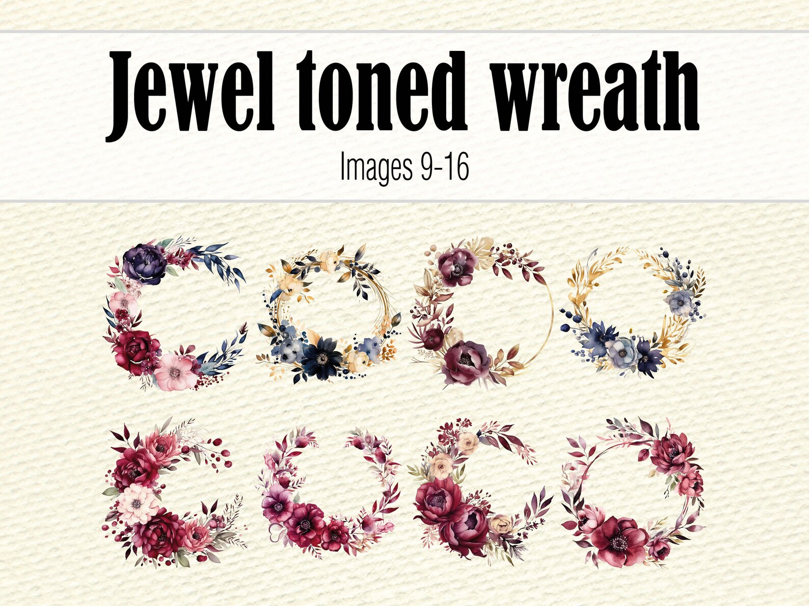 Watercolor Jewel Tone Floral Clipart, Jewel Tone Wedding Clipart ...