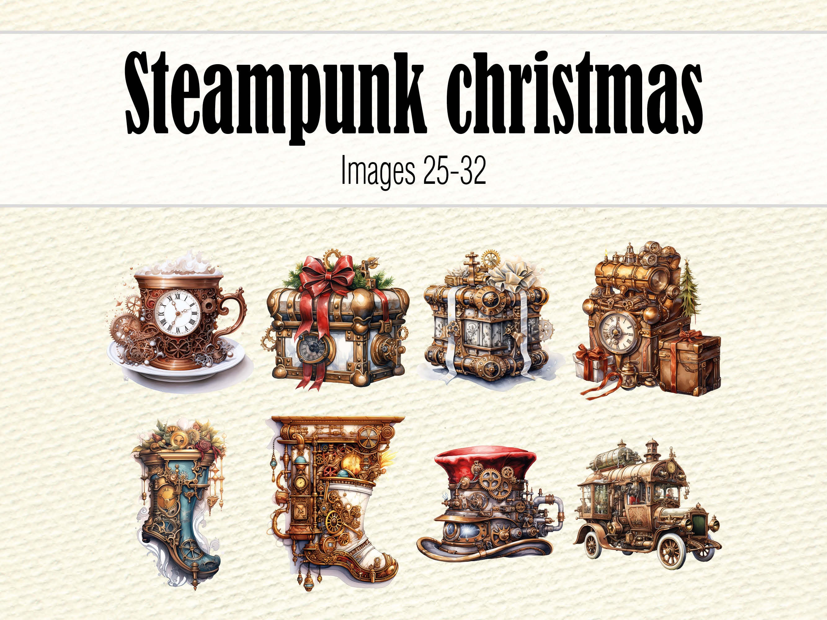 Watercolor Steampunk Christmas Steampunk Santa Claus PNG - Etsy