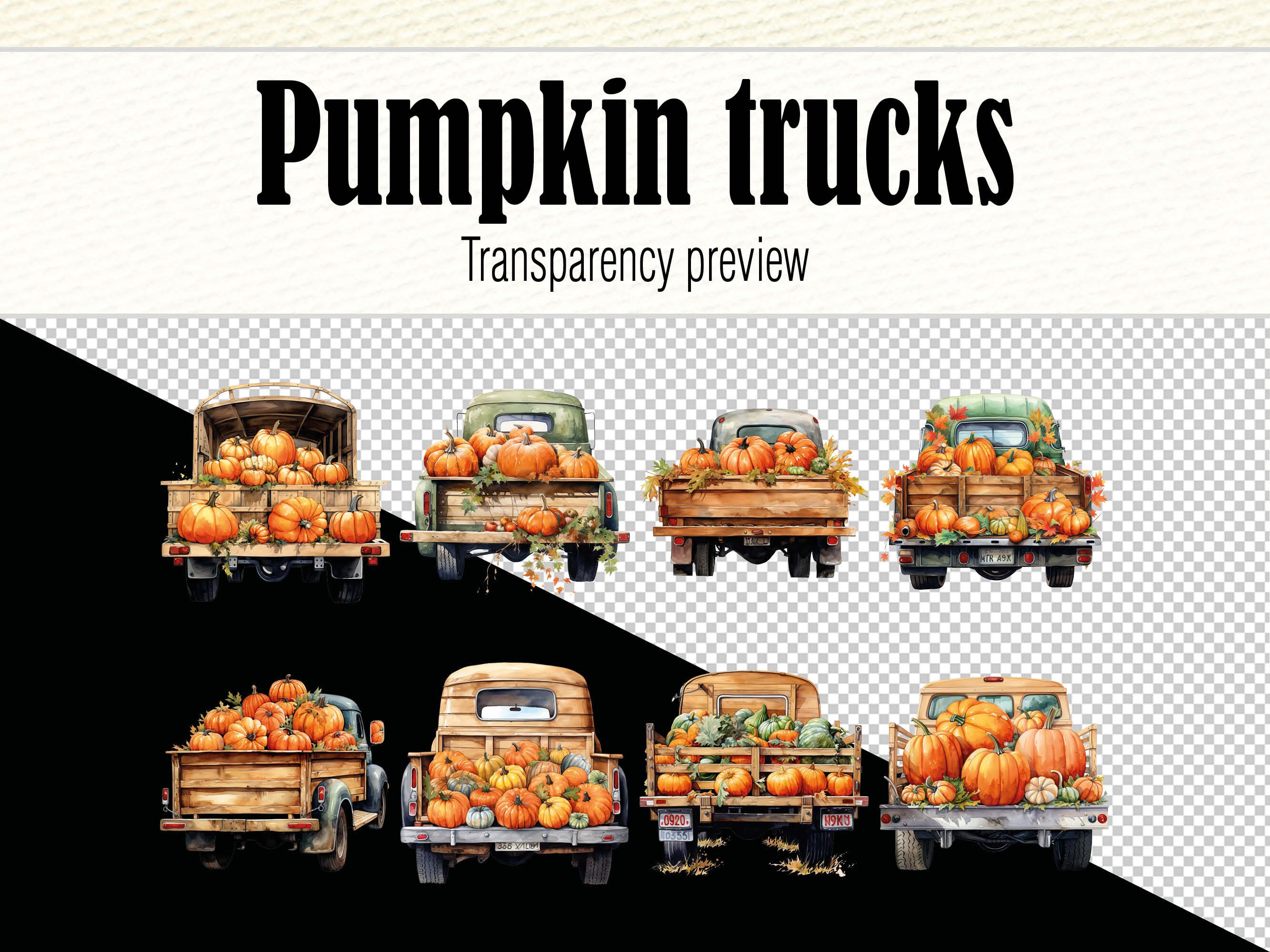 Pumpkin Truck Clipart, Fall Truck With Pumpkins, Halloween Truck PNG ...
