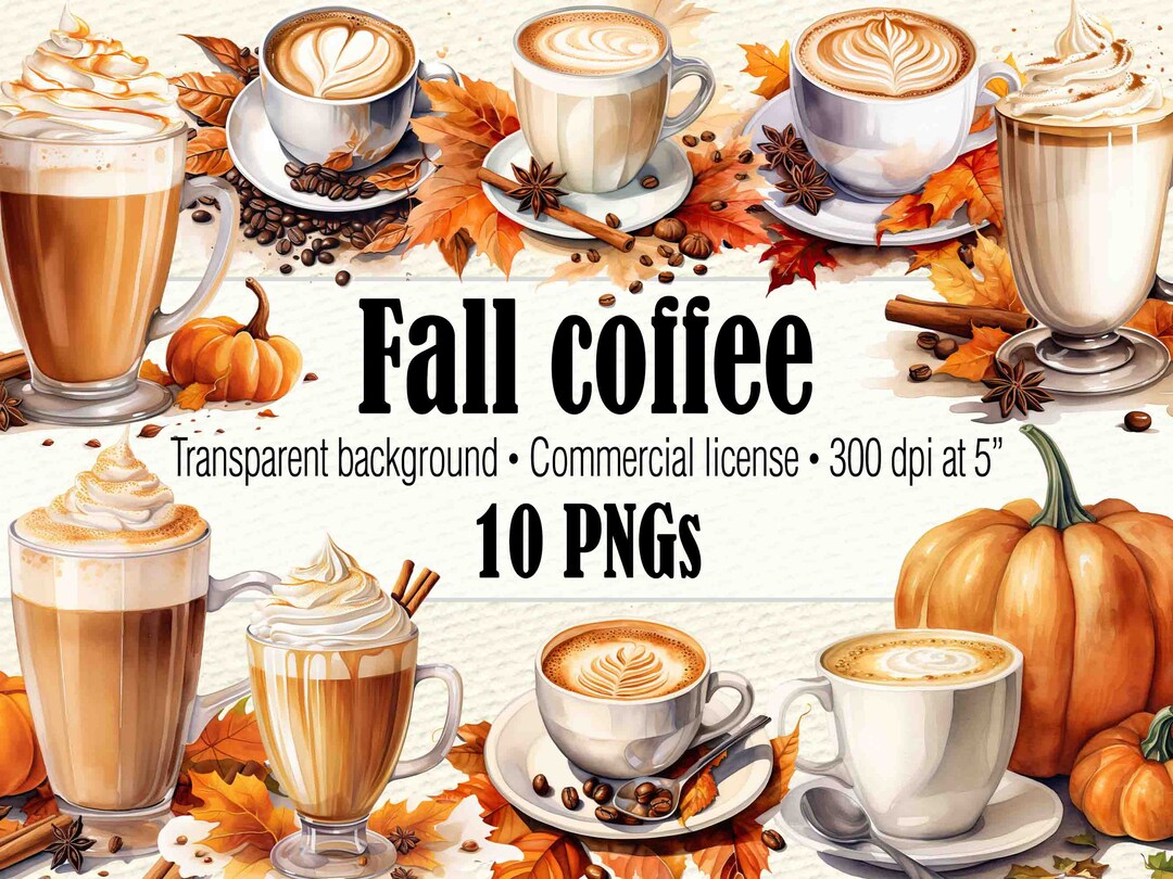 Fall Coffee Clipart, Hot Cocoa Clipart, Coffee Cup Clipart, Pumpkin ...