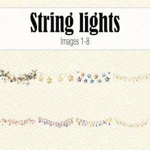 Watercolor Christmas Lights Clipart, Christmas String Lights Clipart ...