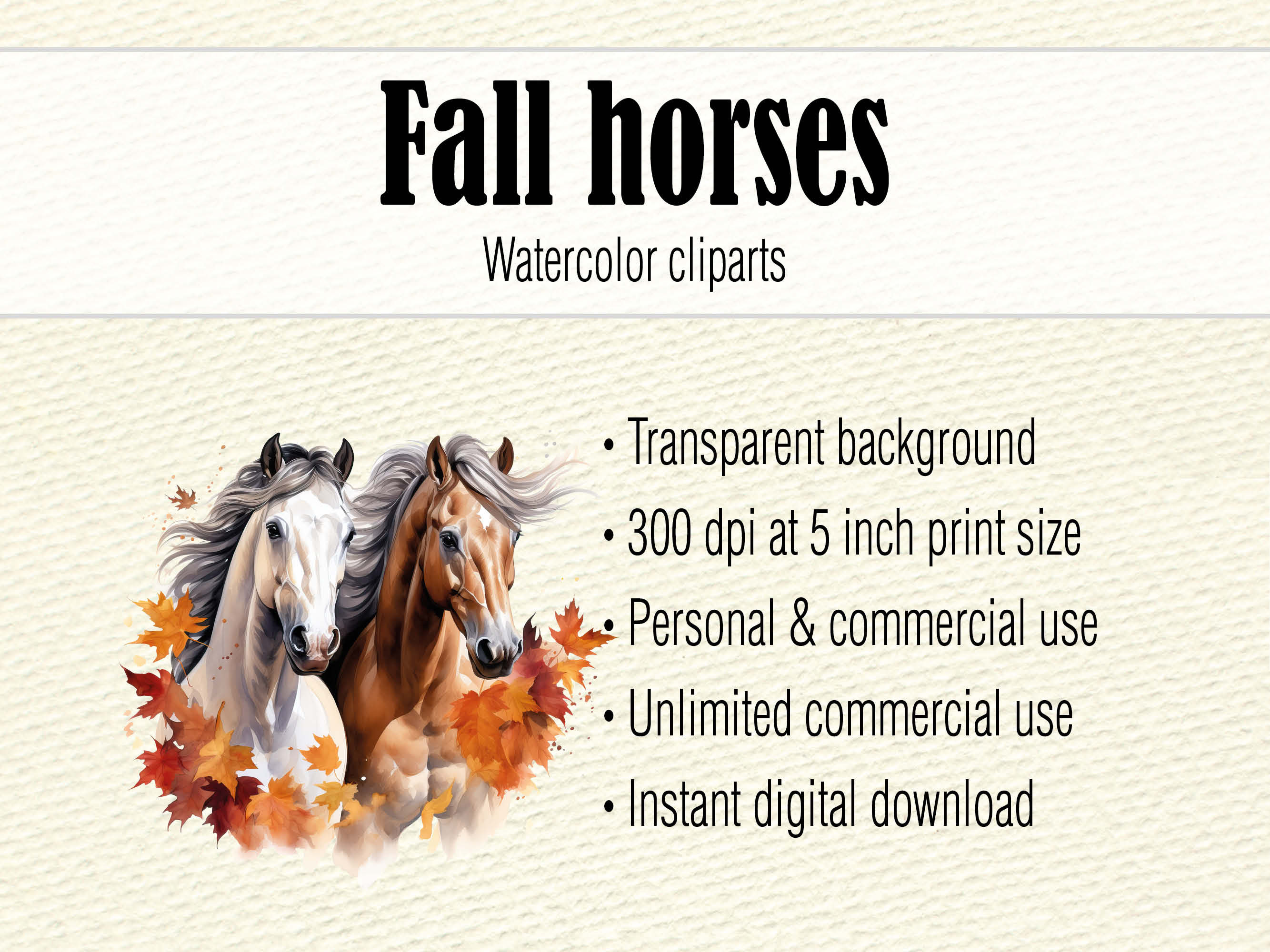 Fall Horse Clipart, Autumn Horse PNG, Horse Lover Thanksgiving Clipart ...