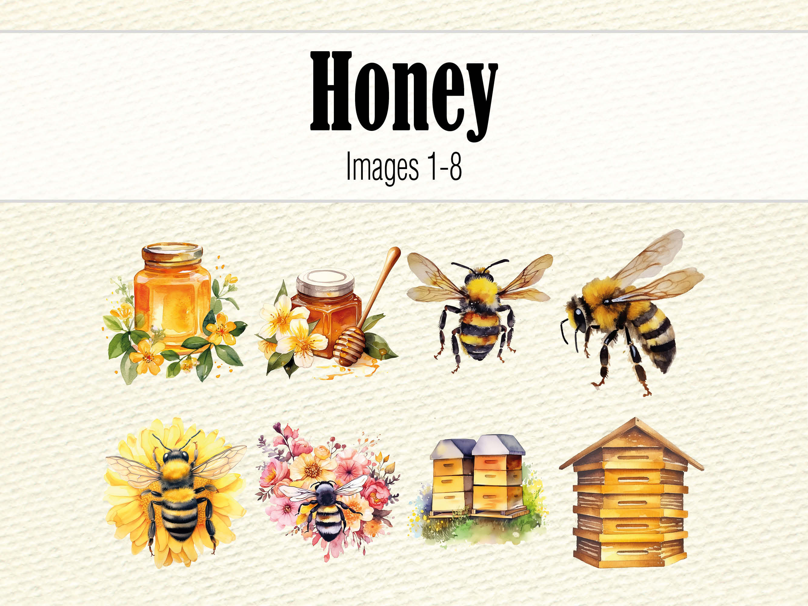 Watercolor Honey Clipart Bee Clipart Honey Bee PNG Bee Hive - Etsy