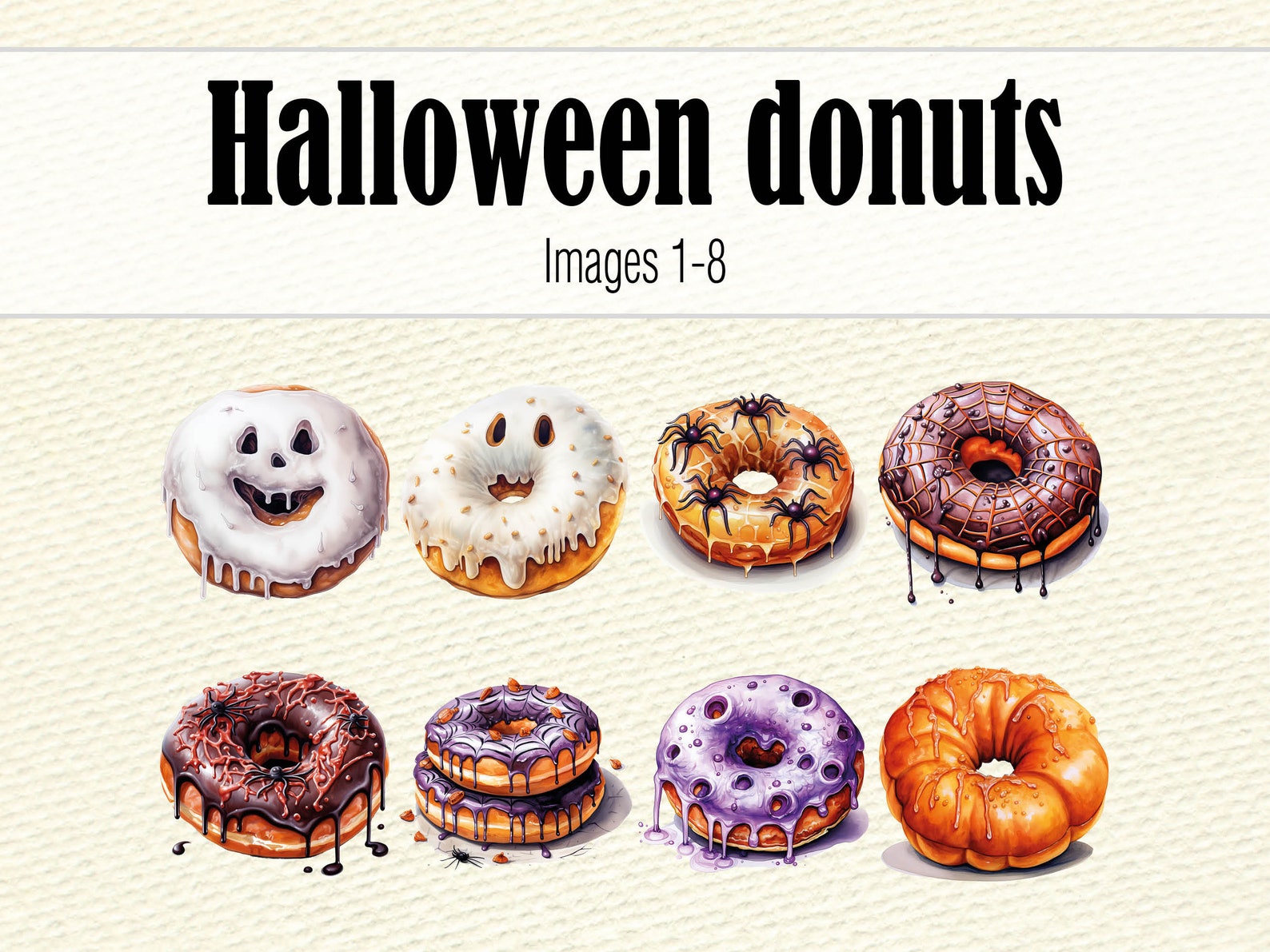 Halloween Donut Clipart, Spooky Donut PNG, Halloween Treats Clipart ...
