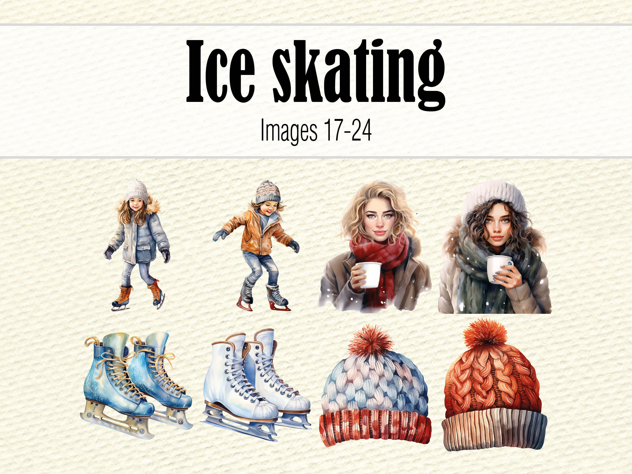 Ice Skating PNG, Figure Skating Watercolor Winter Scene Clipart, Ice ...