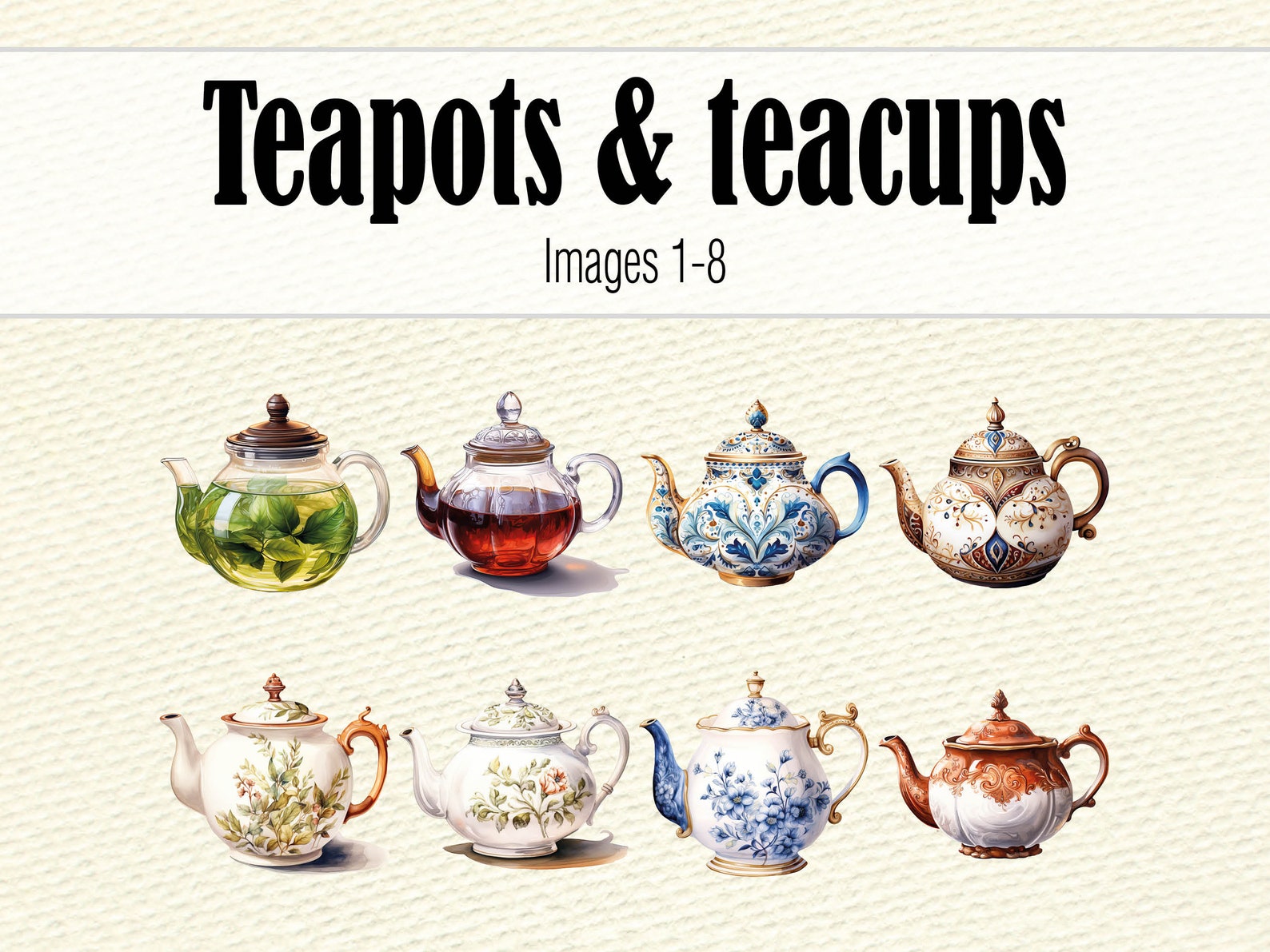 Watercolor Teapot Clipart, Tea Cup Clipart PNG, Tea Party Clipart ...