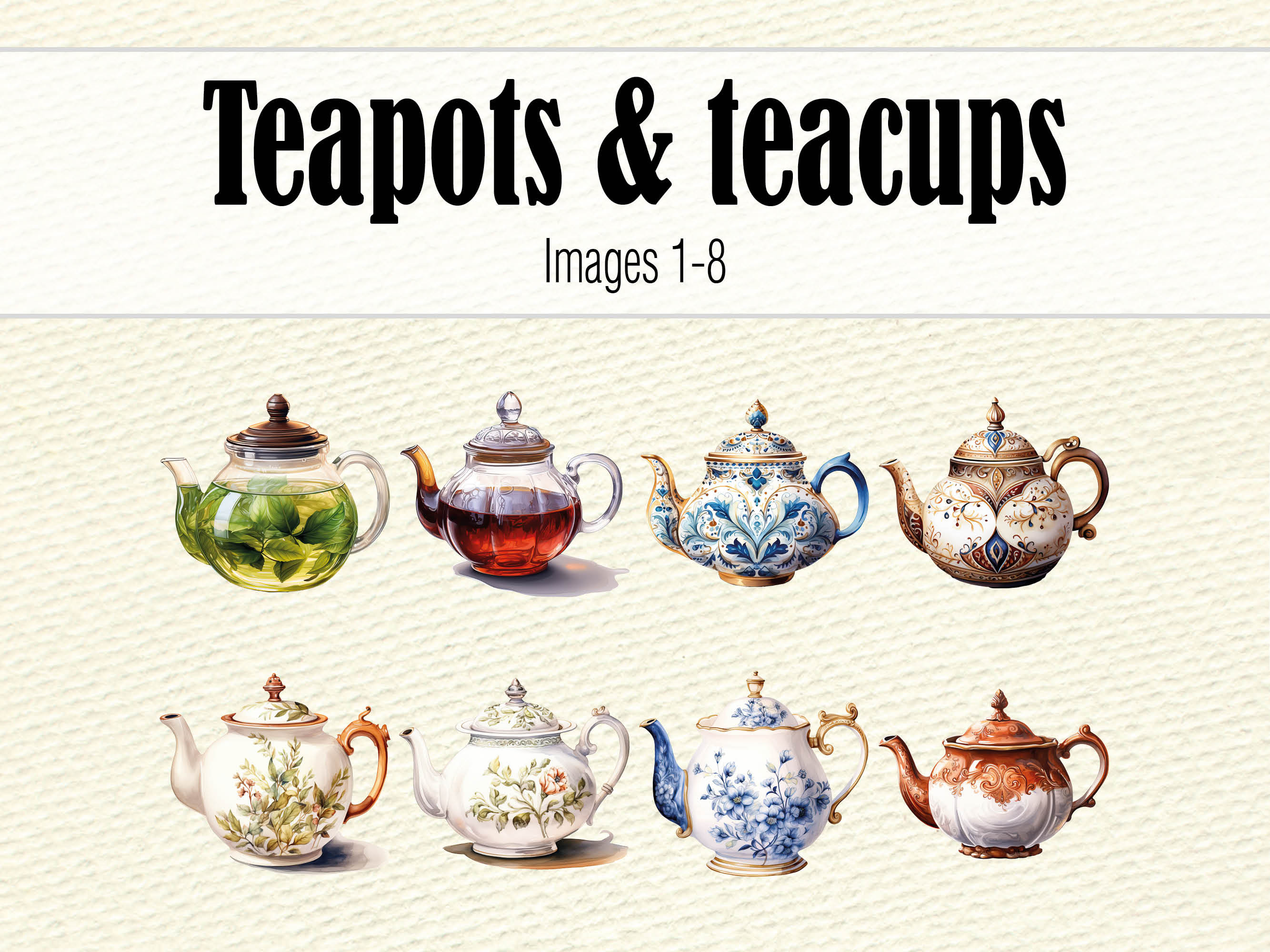 Watercolor Teapot Clipart, Tea Cup Clipart PNG, Tea Party Clipart ...