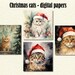 Cat Christmas Printable, Cat Wrapping Paper Winter Digital Paper ...