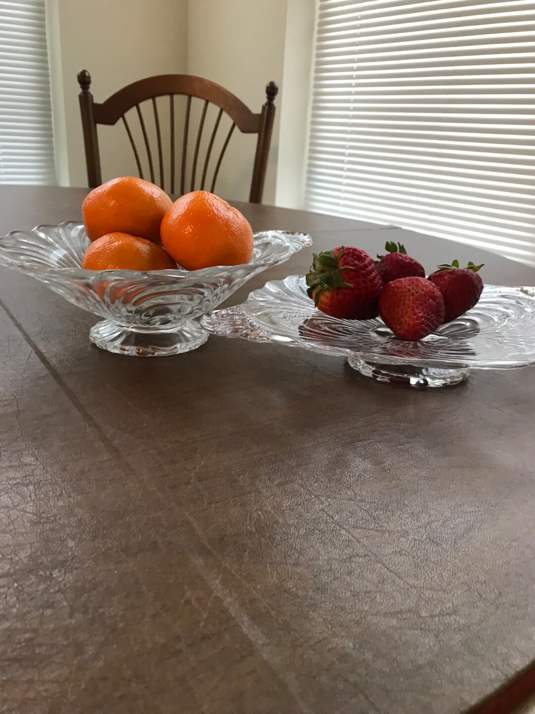 One Cambridge Caprice Clear Glass Candy Dish With Scalloped Edges ...