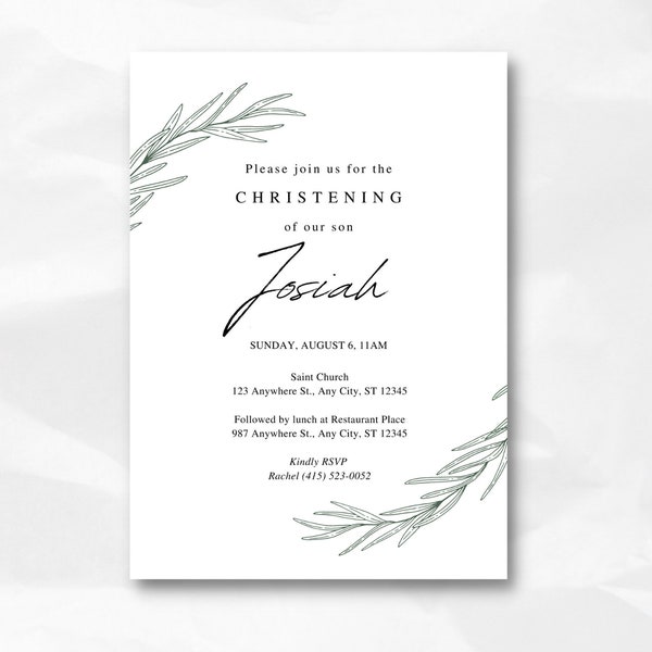 Christening Invitation - Etsy