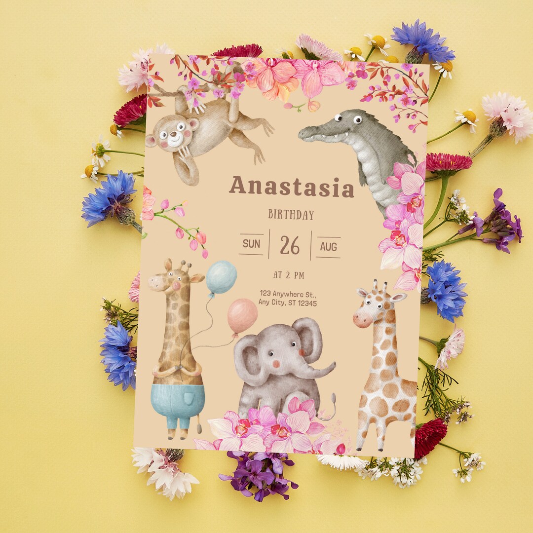 Birthday Invitation Card Editable Design Printable Design Paper & Party ...