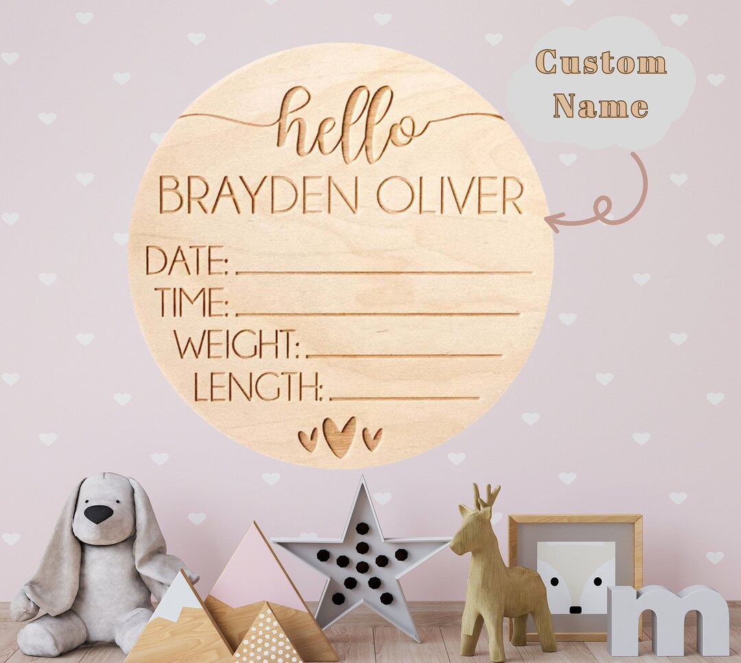 Newborn Baby Name Sign Baby Name Plaque Personalised Birth - Etsy UK