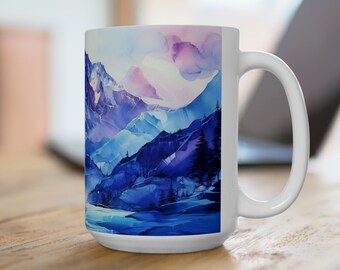 Sage Green Mug Forest Landscape Mug Mountain Nature Mug Minimalist Art ...