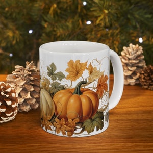 Beautiful Fall Harvest Mug Pumpkin Harvest Cup Pumpkin Theme Coffee Mug ...