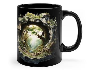 Sage Green Mug Forest Landscape Mug Mountain Nature Mug Minimalist Art ...