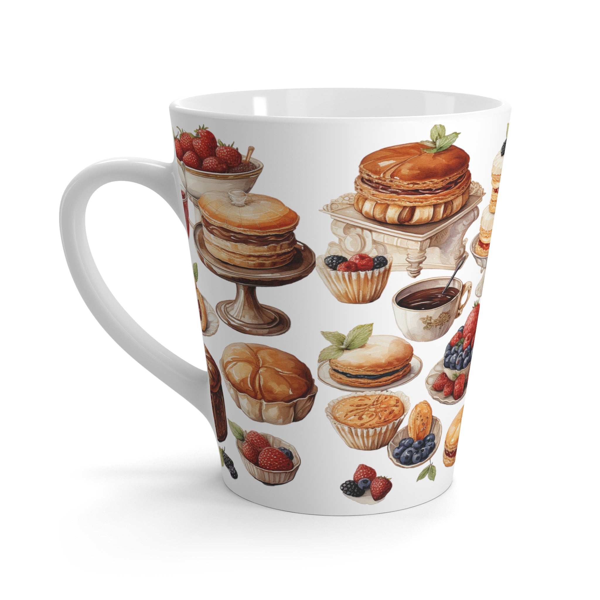Paris Pastries Latte Mug 12oz Paris Pastries Coffee Mug France Paris ...