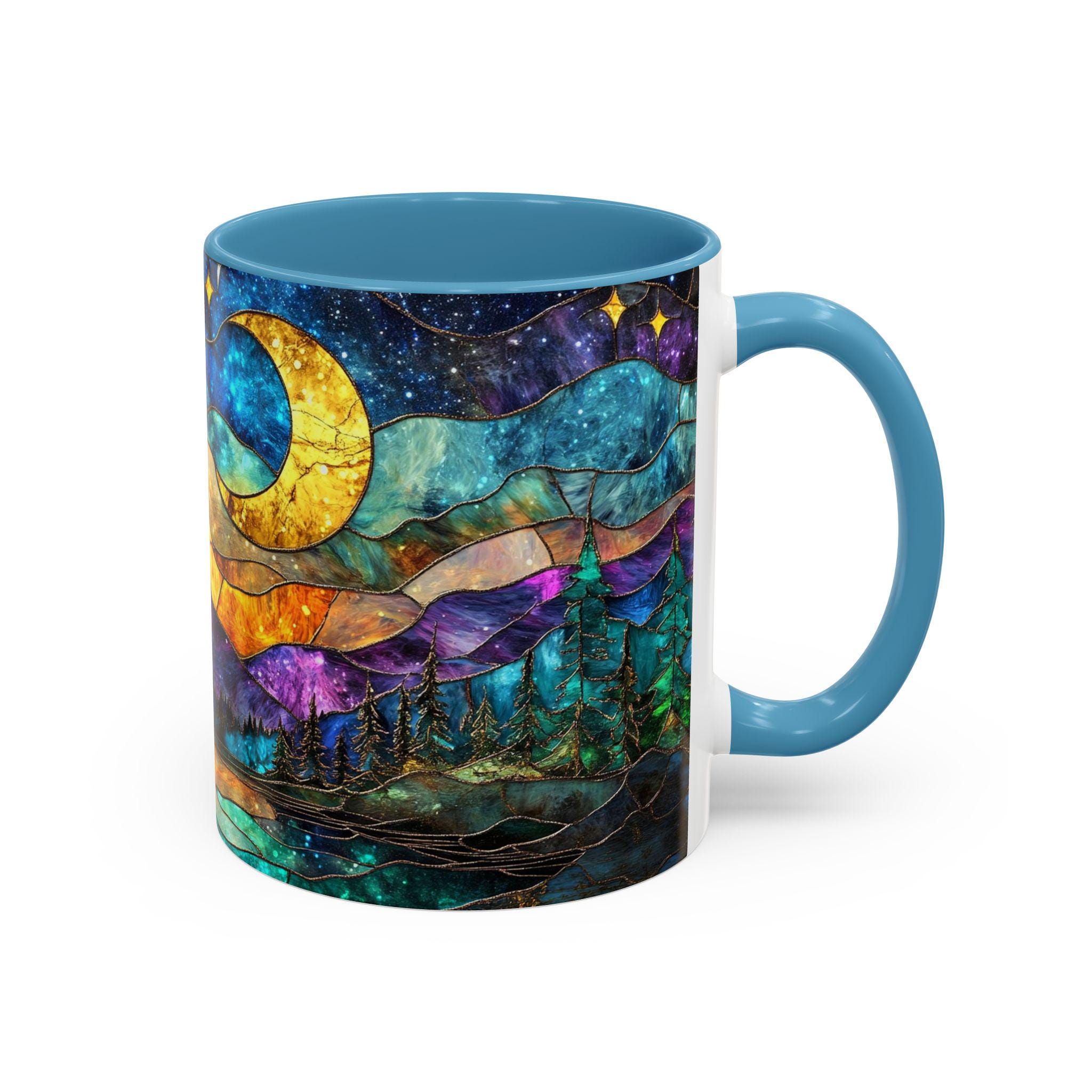 Stained Glass Northern Lights Mug Aurora Borealis Coffee Cup With ...