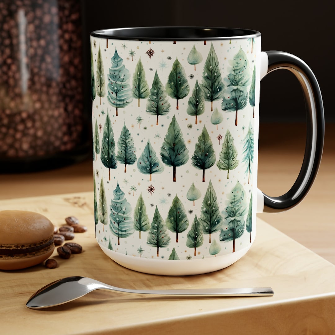 Evergreen Winter Mug 15oz Larger Ceramic Winter Coffee Mug Winter ...
