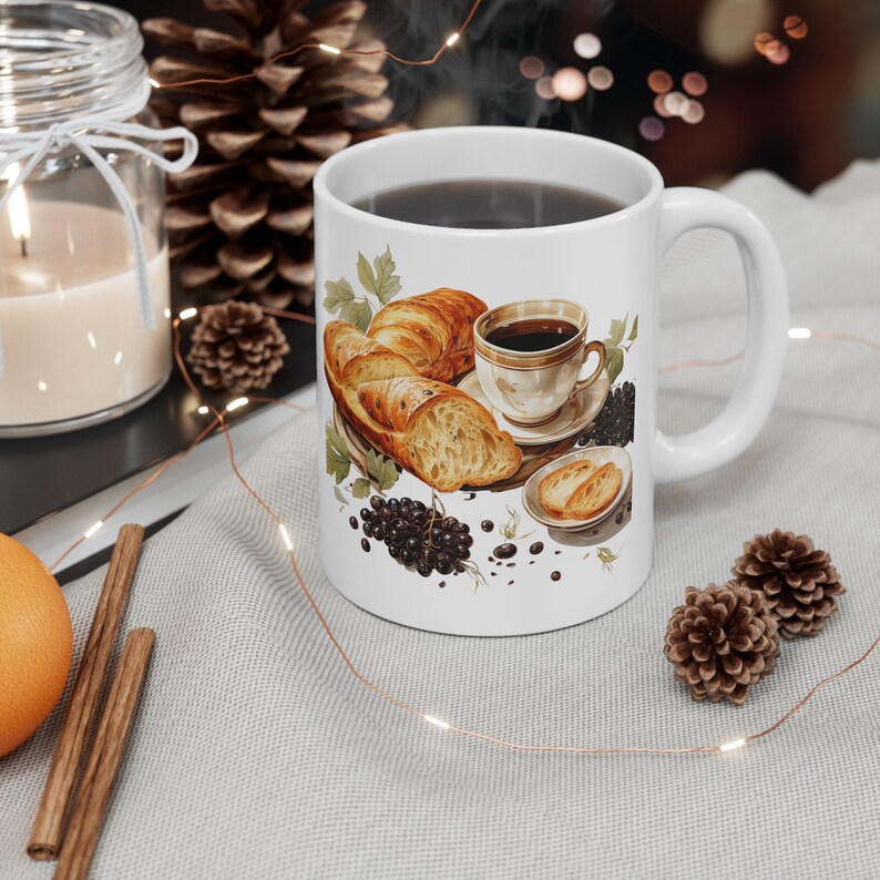 Bonjour Coffee Mug: French Breakfast Theme Ceramic Cup - Etsy