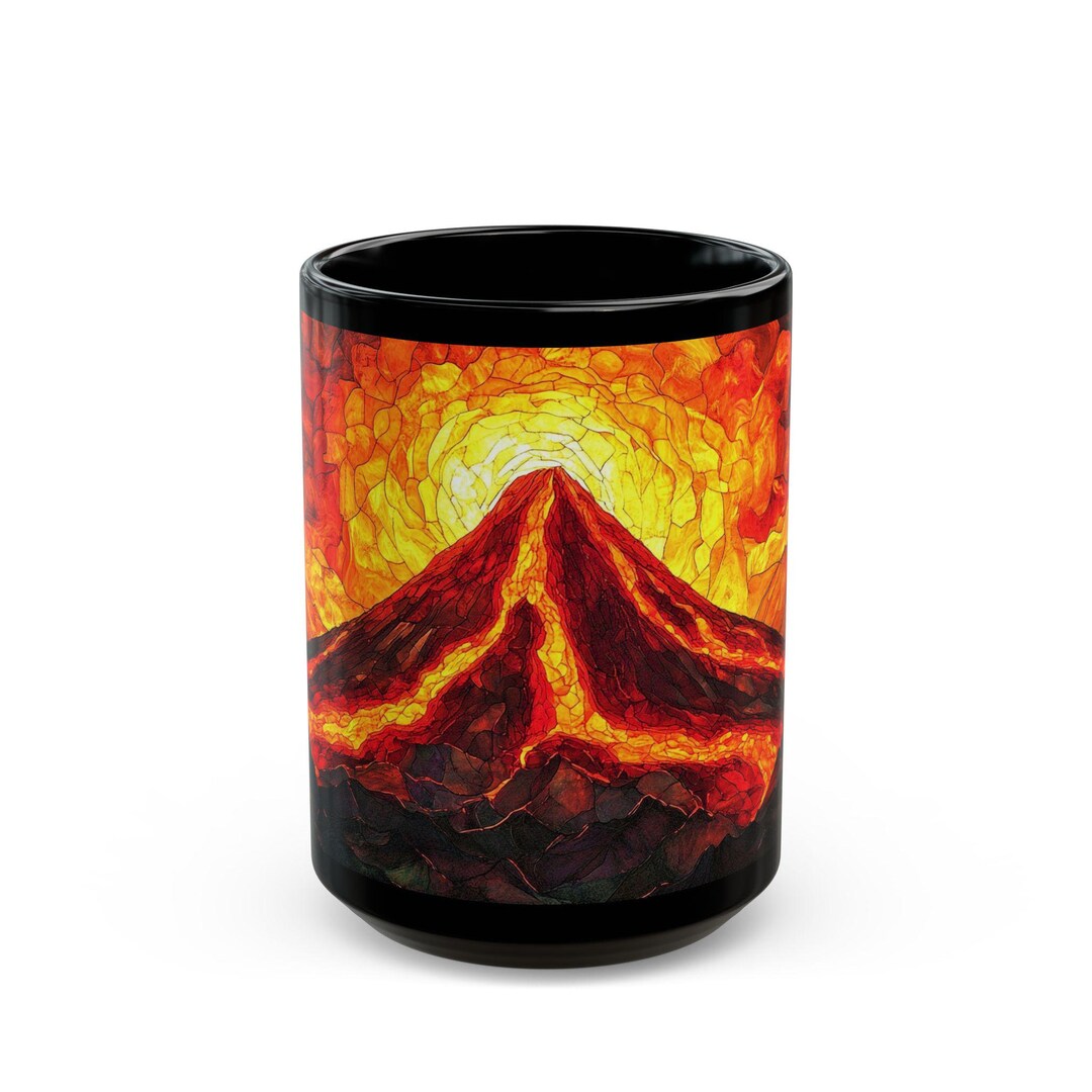 Stained Glass Volcano Coffee Mug: Outdoor Adventure Gift - Etsy