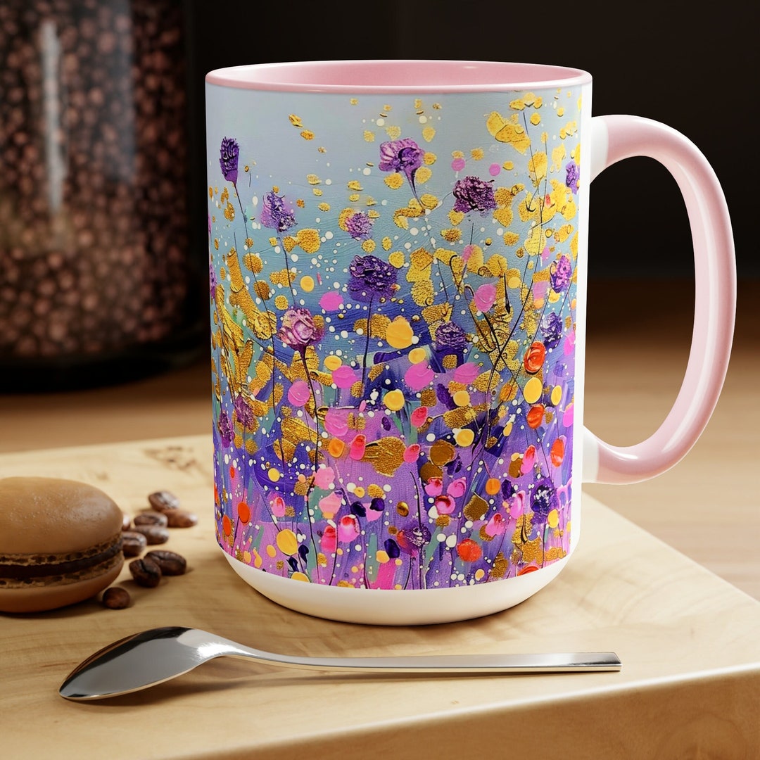Spring Flowers Mug Watercolor Wildflowers Meadow Painting Coffee Mug ...