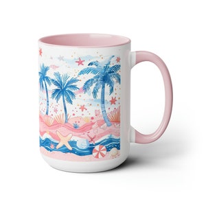Palm Tree Beach Mug: Coastal Summer Vibes Cup (15oz) - Etsy