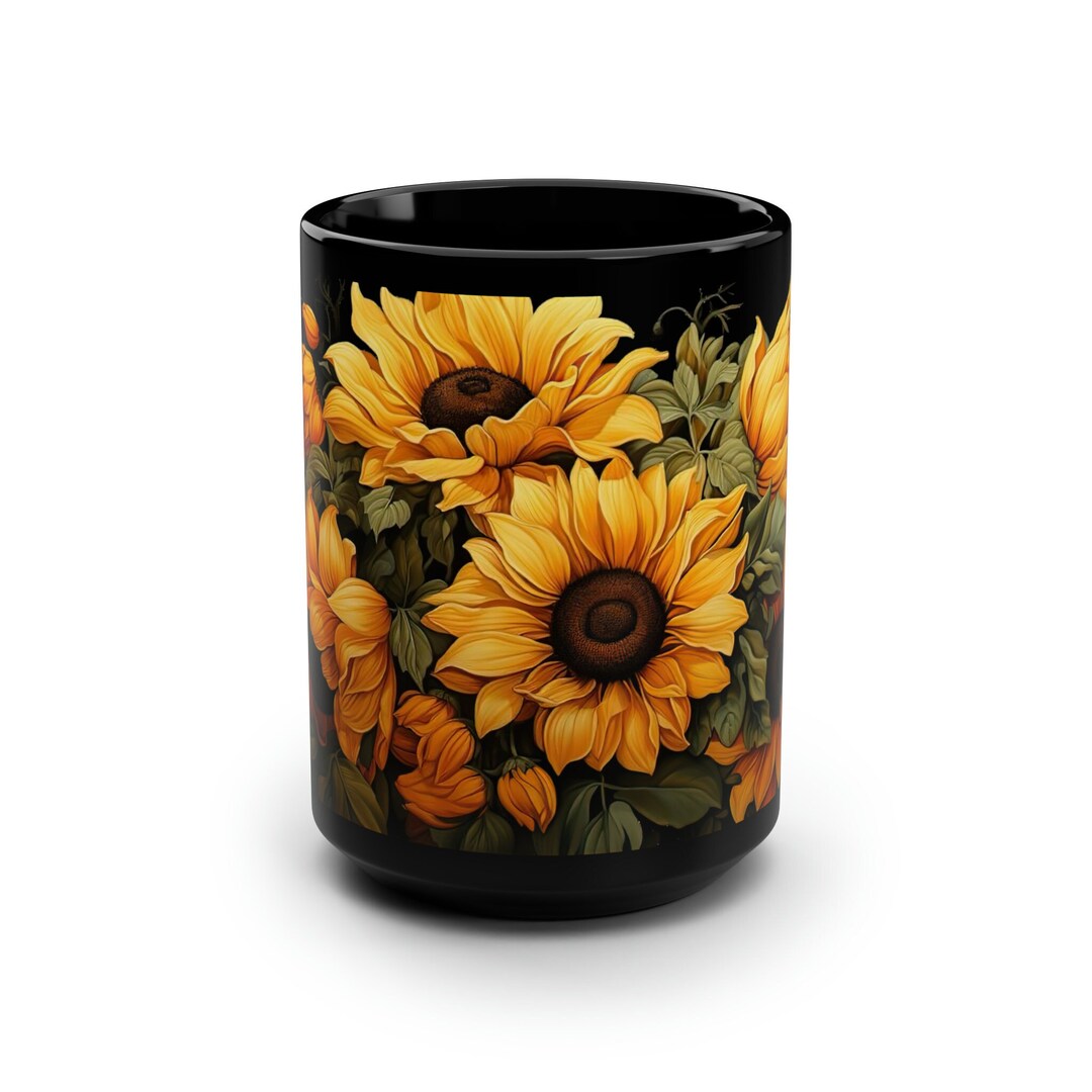 Sunflower Coffee Mug Sunflower Pattern Cup Pretty Sunflower Coffee Mug ...