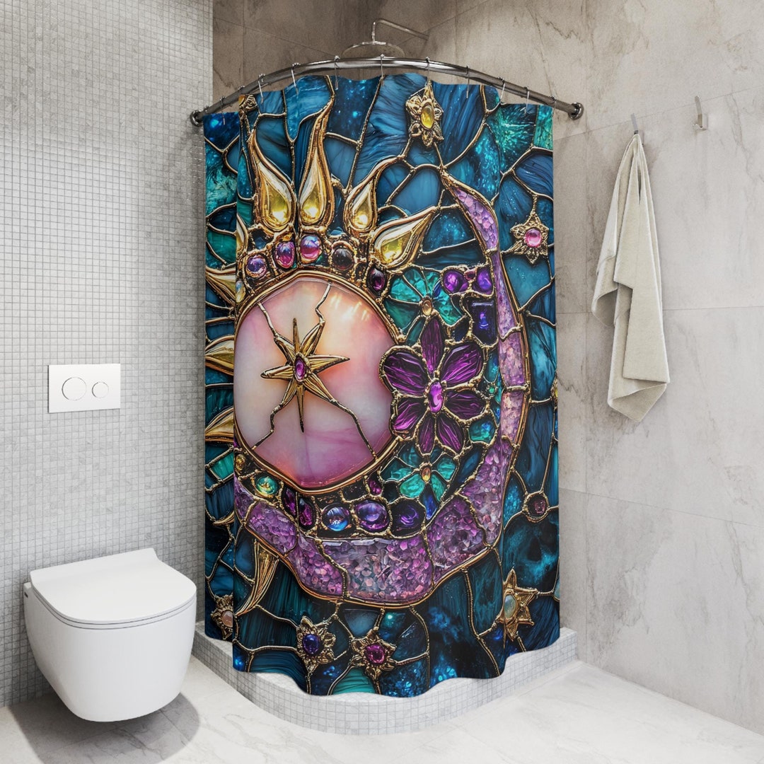 Celestial Moon and Sun Shower Curtain Celestial Designs Bathroom ...