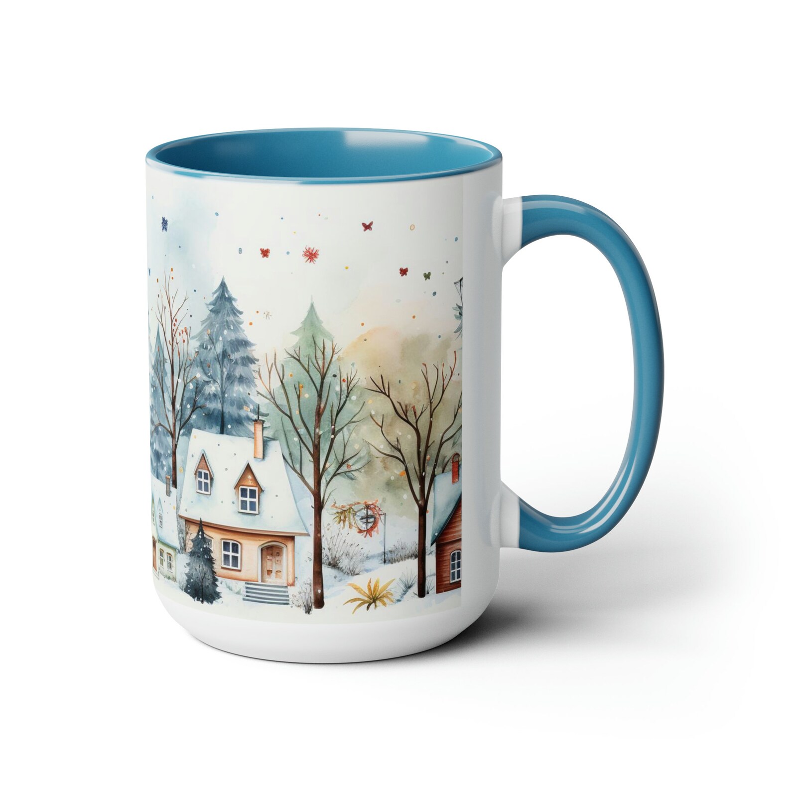 Winter Houses Mug Holiday Tea Mug Winter Village Town Cup Adorable ...