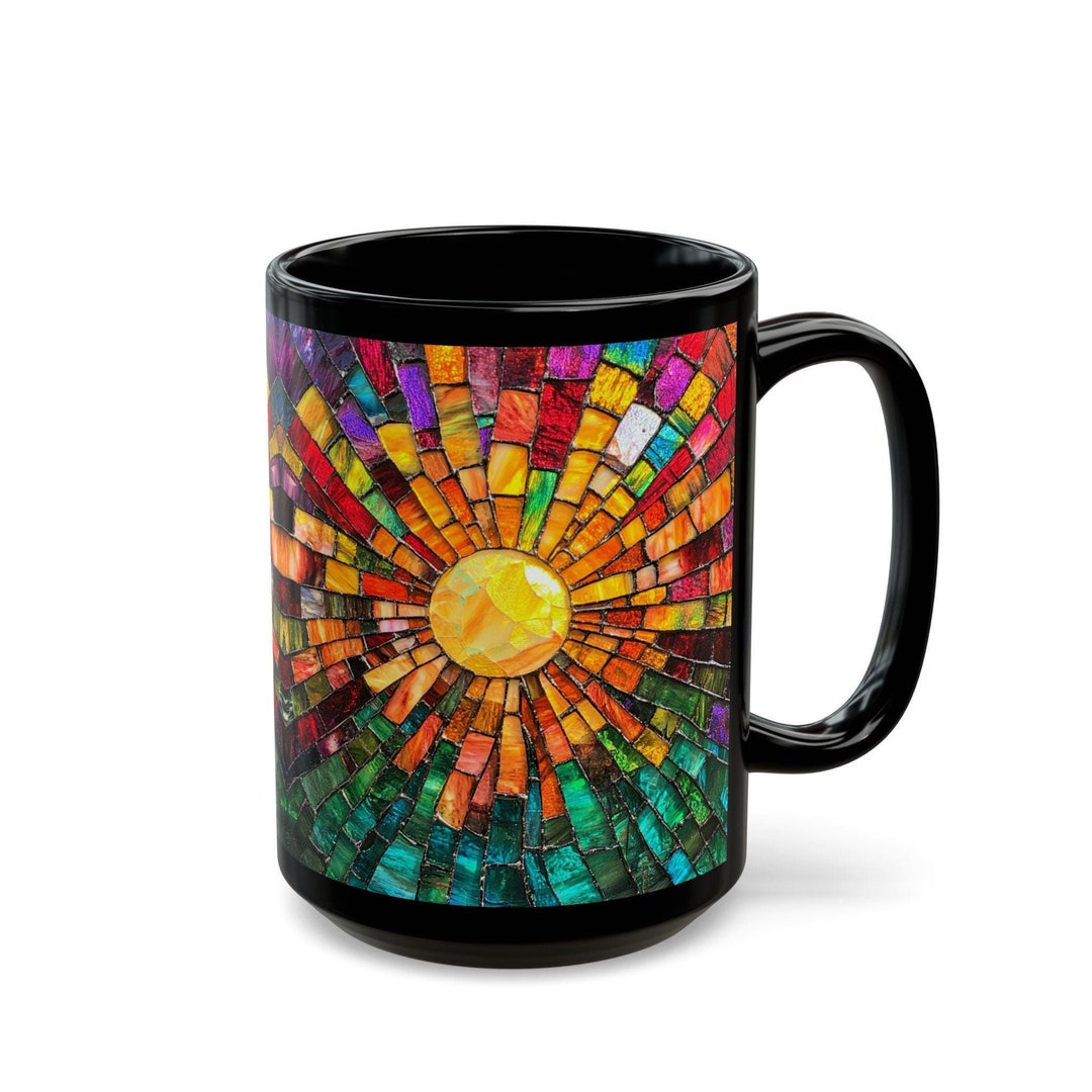 Stained Glass Sun Art Ceramic Mug - Beach House Decor - Etsy