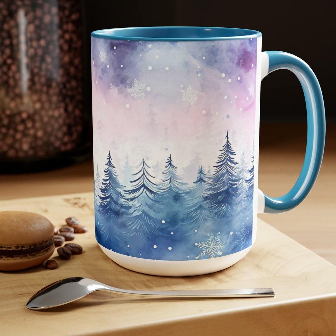 Winter Snow Mug Snowing Sky Coffee Cup Snowfall Tea Mug Frosty ...