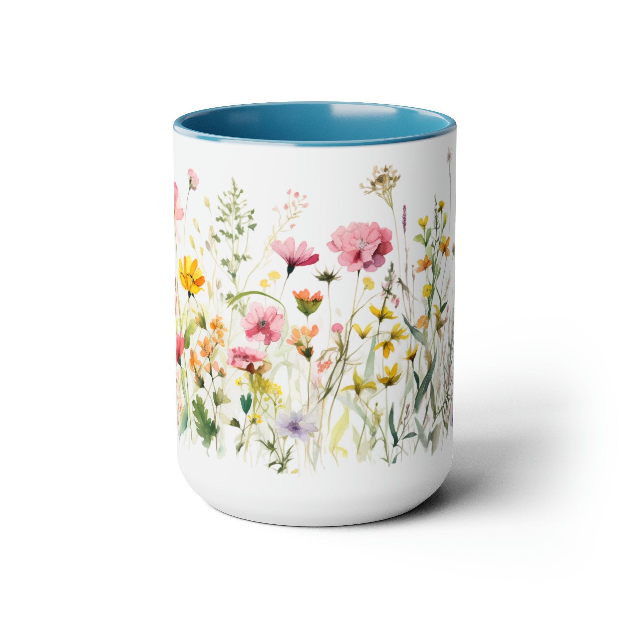 Watercolor Painting Flowers Mug Flower Art Decor Wildflowers Print ...