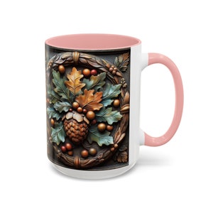Fall Acorn and Leaf Coffee Mug Autumn Leaves Tea Cup Fall Acorn Decor ...