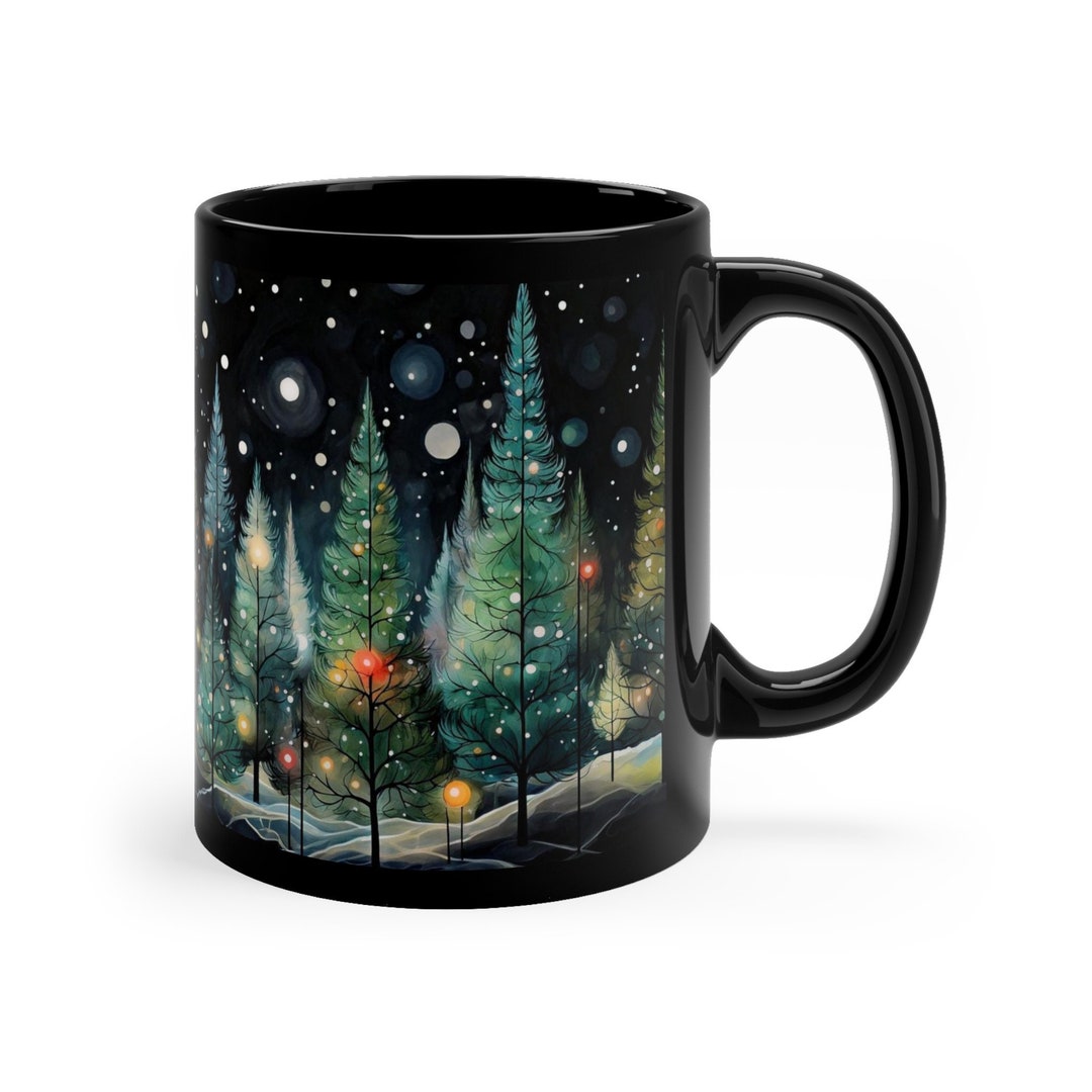 Winter Tree Mug Festive Christmas Tree Coffee Mug Holiday Pine Tea Cup ...