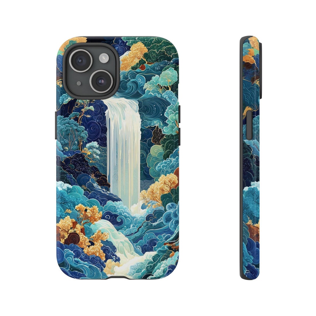 Hokusai Ukiyo-e Japanese Waterfall Phone Case Nature Landscape iPhone ...