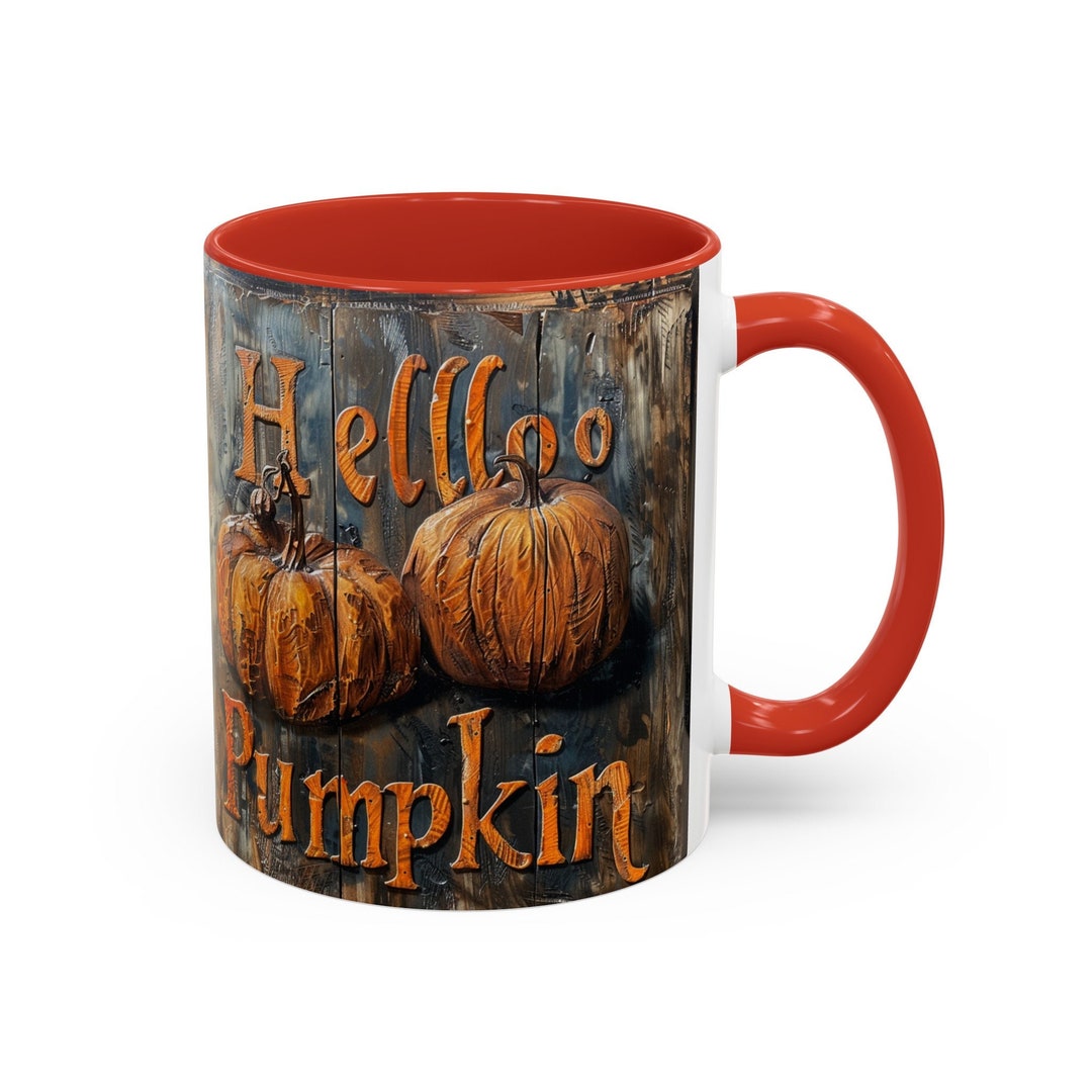 Hello Pumpkin Mug Fall Season Coffee Cup 15oz Ceramic Autumn Tea Mug ...
