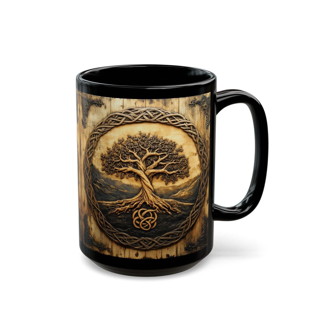 Celtic Tree of Life Coffee Mug Wooden PRINT Mug Spiritual Gift ...