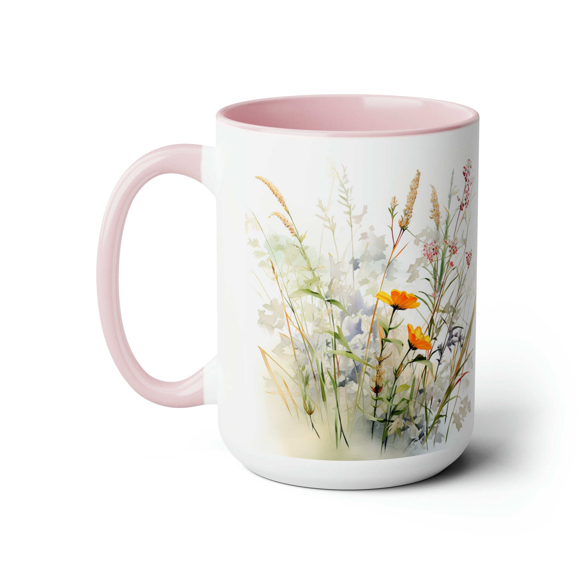 Watercolor Flowers Mug Delicate Flowers Coffee Mug Amber Flowers Tea ...