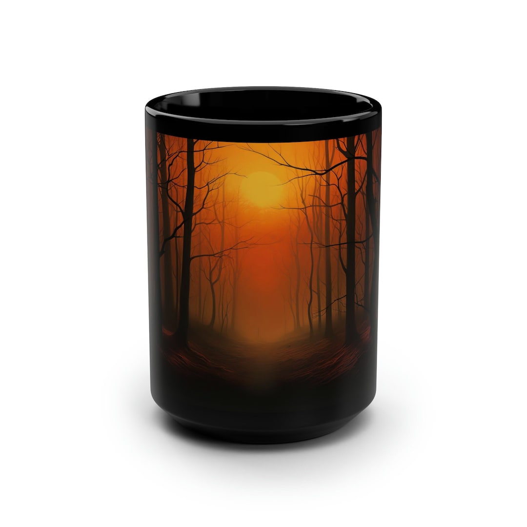Dark Forest Ceramic Mug Forest Themed Coffee Mug Woodland Nature Tea ...