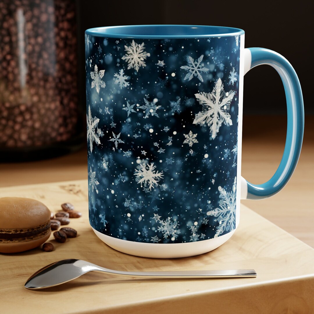 Snowflake Coffee Mug: Winter Wonderland Tea Cup, 15oz - Etsy