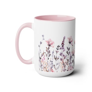 Floral Coffee Mug Botanical Flower Design Mug Flower Pattern Mug Pretty ...