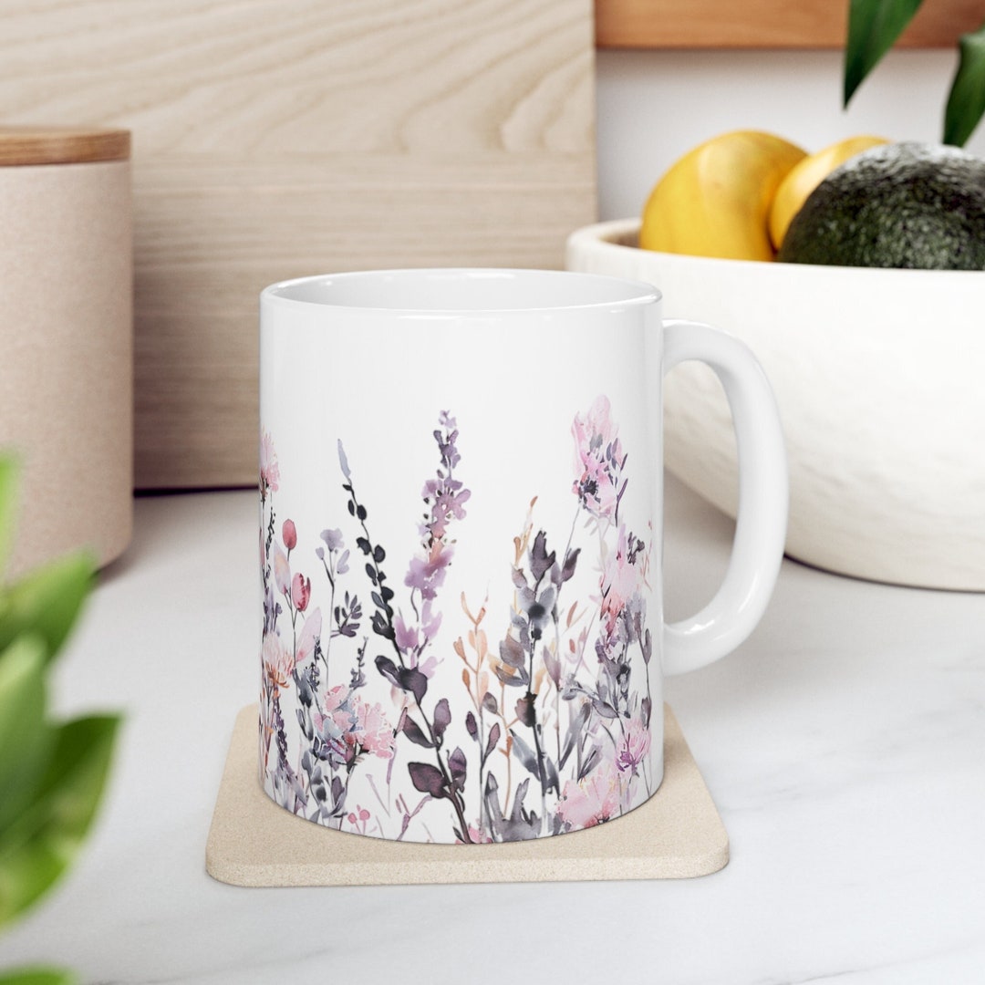 Floral Coffee Mug Most Beautiful Flower Design Mug Flower Pattern Mug ...