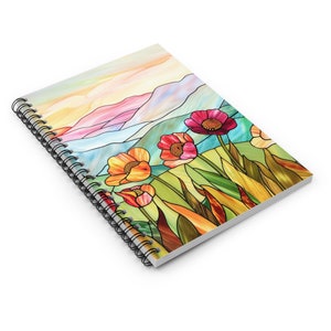 Floral Notebook Spiral Notebook Colorful Spring Notebook Abstract ...