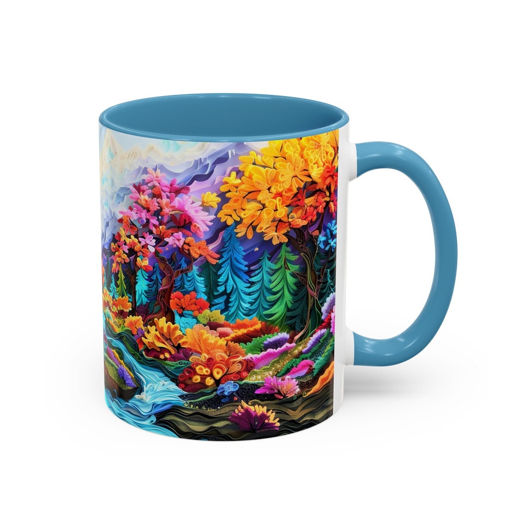 Forest Quilt Pattern Mug Abstract Forest Mug Paper Quilling Art ...