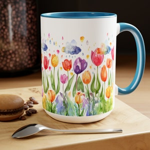 Spring Flowers Mug Tulip Floral Coffee Cup Seasonal Ceramic Tea Mug - Etsy