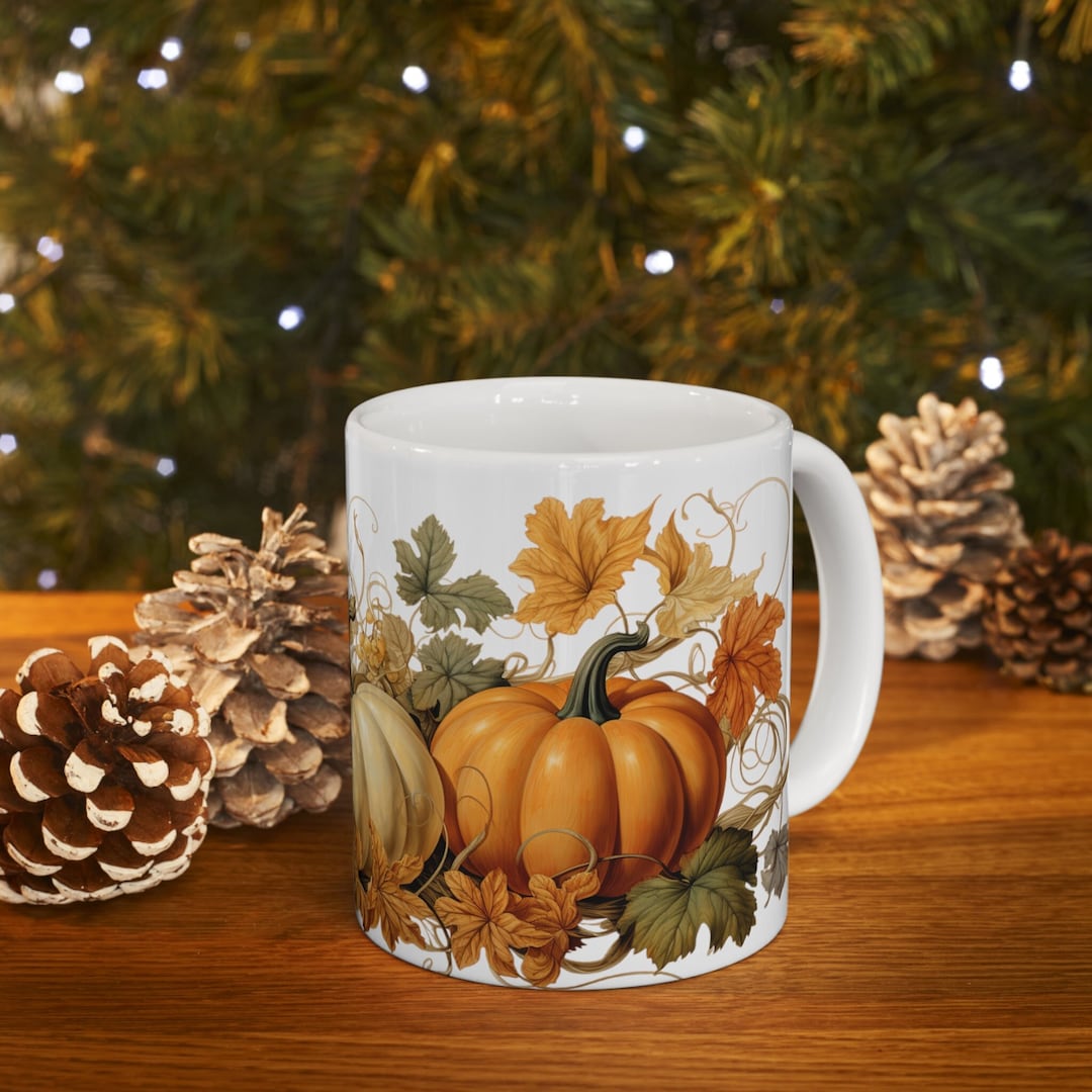 Beautiful Fall Harvest Mug Pumpkin Harvest Cup Pumpkin Theme Coffee Mug ...