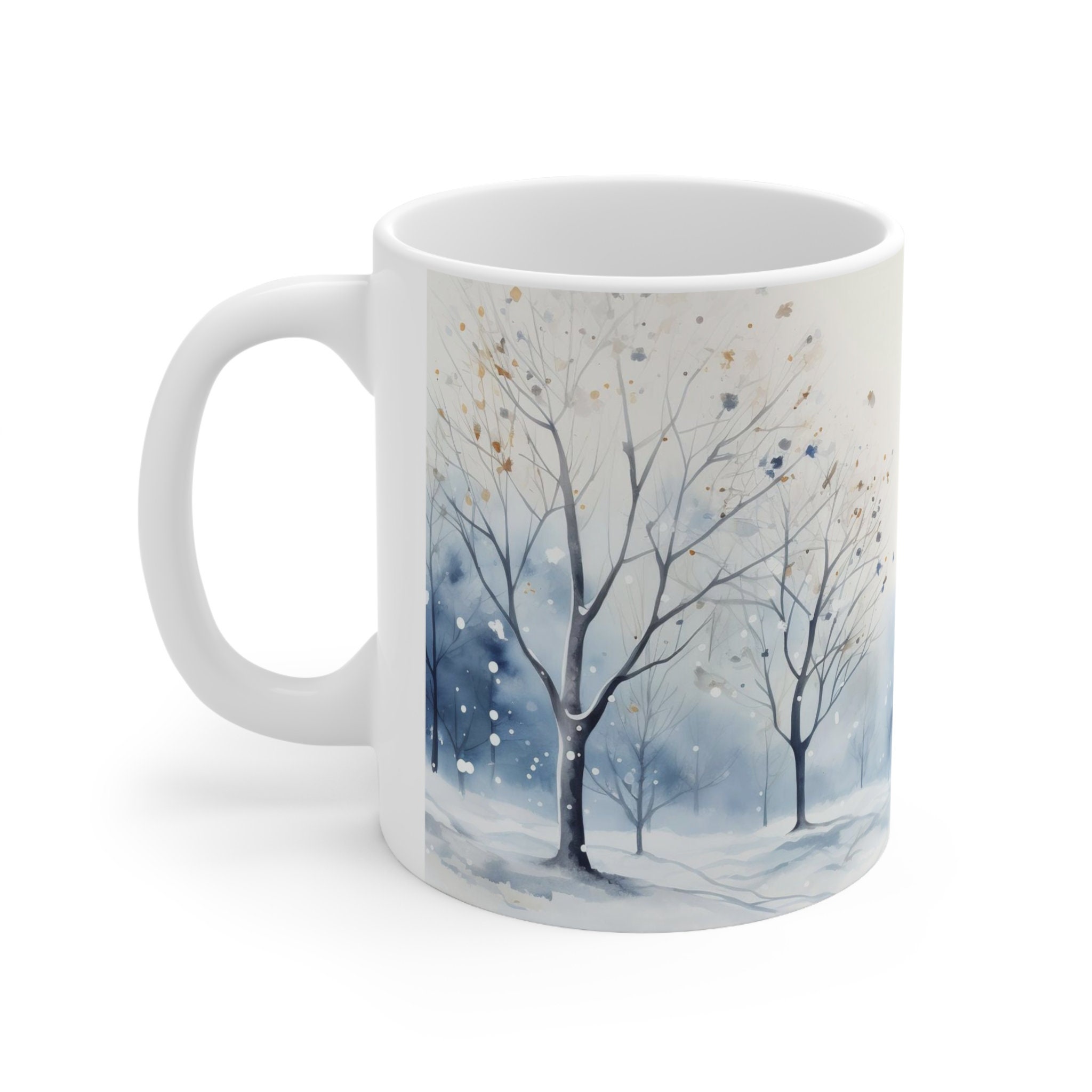 Snowfall Winter Trees Mug Frosty Winter Coffee Mug Winter Wonderland ...