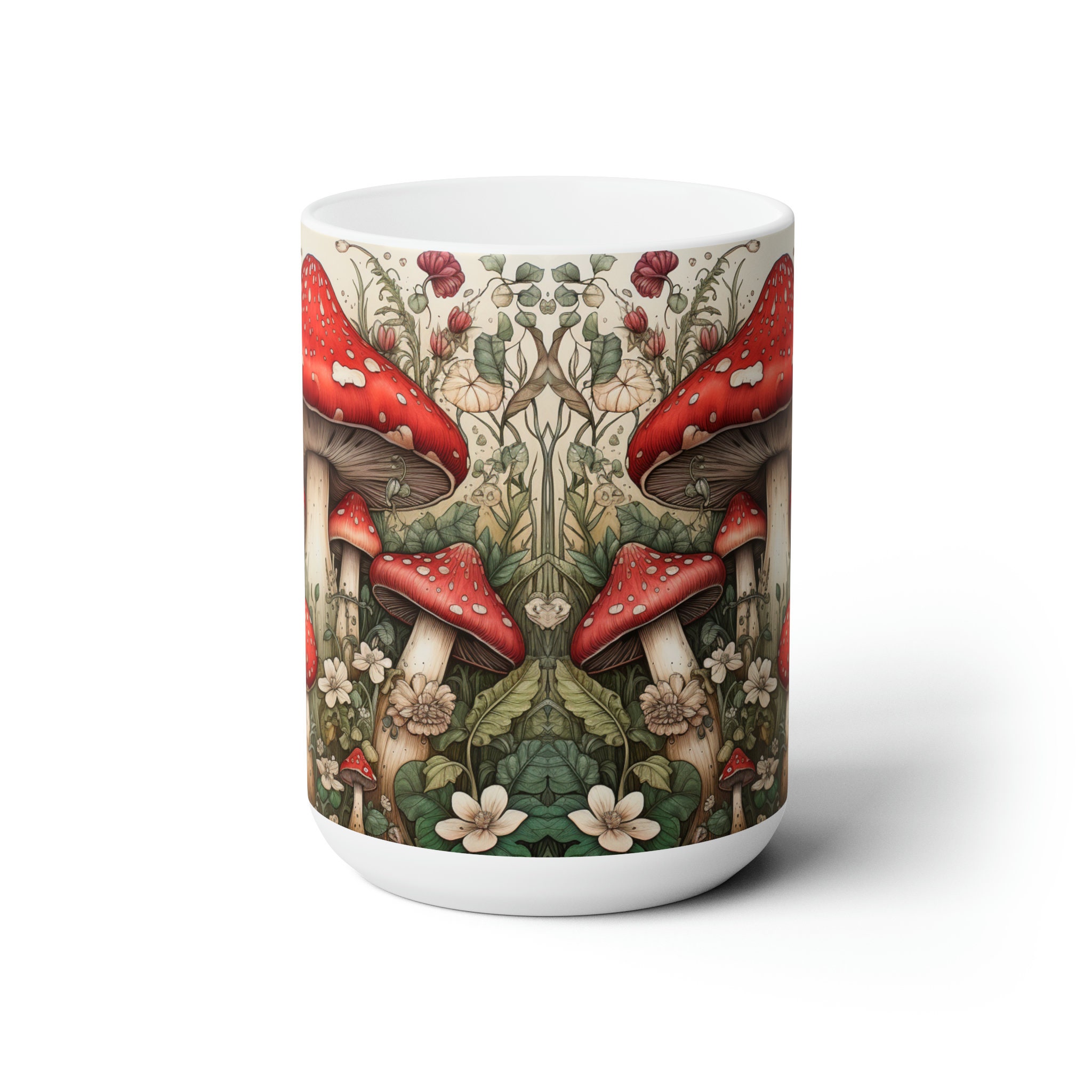 Cottagecore Mushroom Mug Whimsical Fungi Coffee Mug Enchanting Mushroom ...