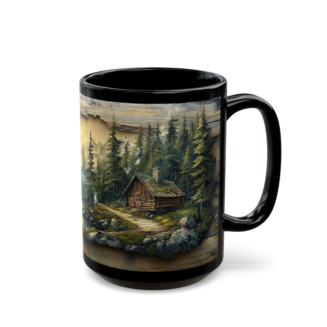 Hole in Wall Cabin Mug Forest Landscape Nature Mug Woodland Ceramic ...